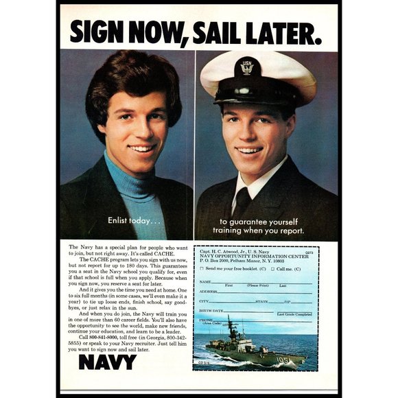 US Navy | Art | 976 Us Navy Recruiter Recruiting Vintage Print Ad ...